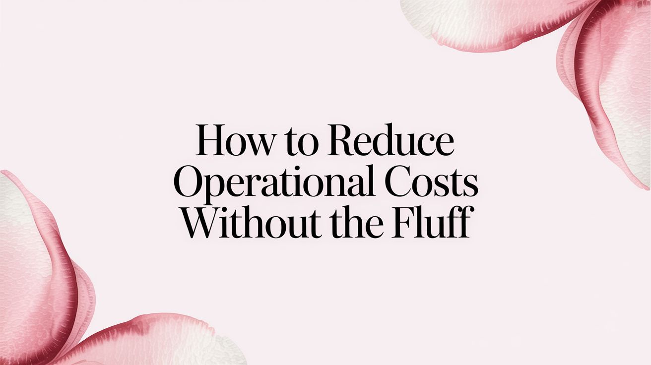 How to Reduce Operational Costs Without the Fluff