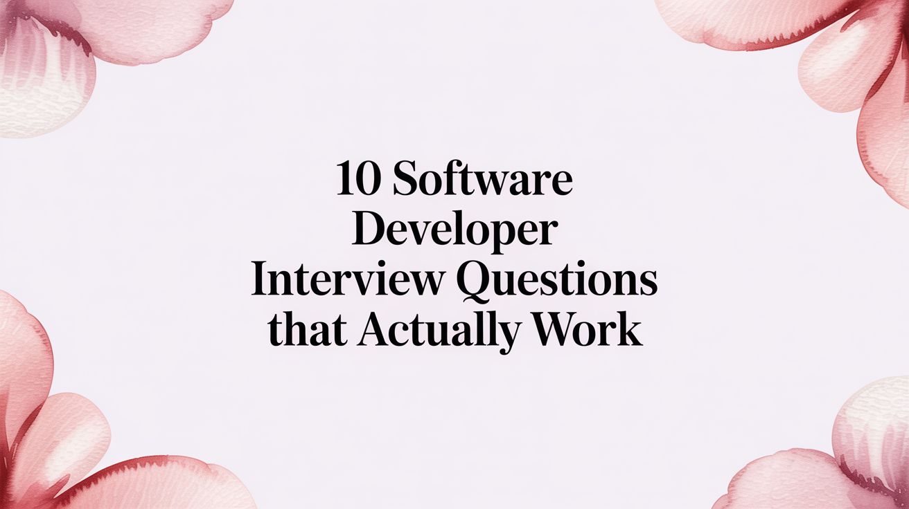 10 Software Developer Interview Questions That Actually Work