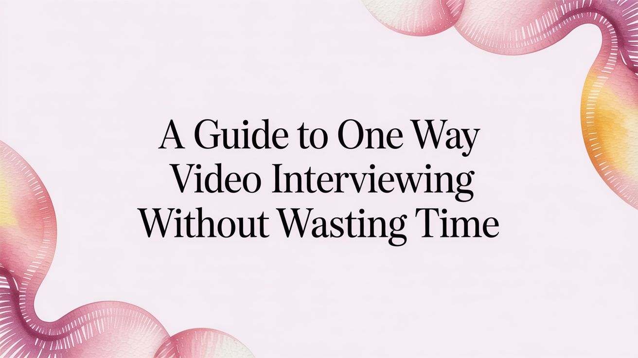 A Guide to One Way Video Interviewing Without Wasting Time